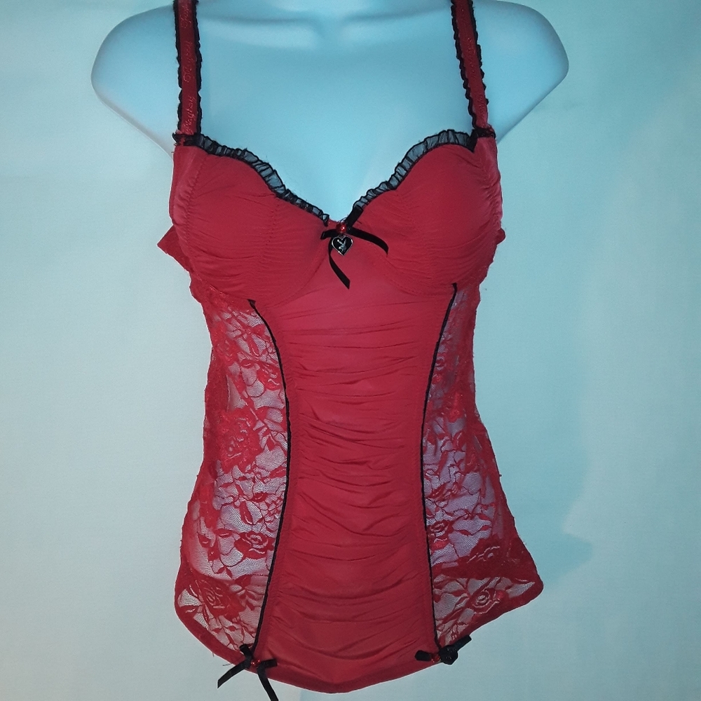 Playboy Intimates Lingerie Teddy/Negligee Sz Small - Gem